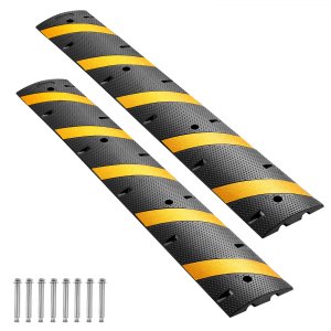 VEVOR 1830MM Rubber Speed Bump, 2 Pack, 2 Channel Heavy Duty Traffic ...