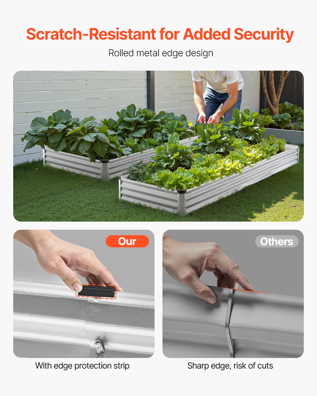VEVOR Galvanized Metal Raised Garden Bed – 12 x 4 x 1 ft