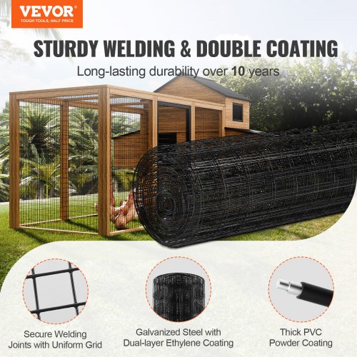 VEVOR Hardware Cloth, 36'' x 50' Galvanized Wire Mesh Roll, 16 Gauge ...