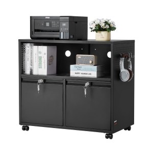 VEVOR 2 Drawers Metal File Cabinet, Lateral Filing Cabinet with Lock ...