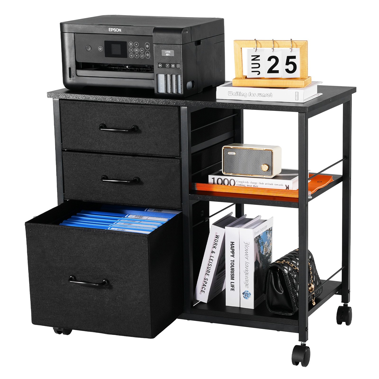 VEVOR 3 Drawer Metal File Cabinet – A4, 66 lbs Load