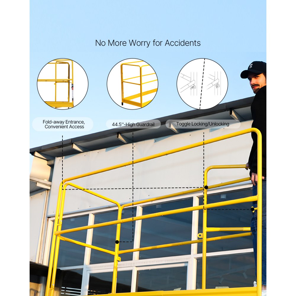 VEVOR Scaffold Guard Rail – 6ft, 44.5'' height, 55.4 lbs