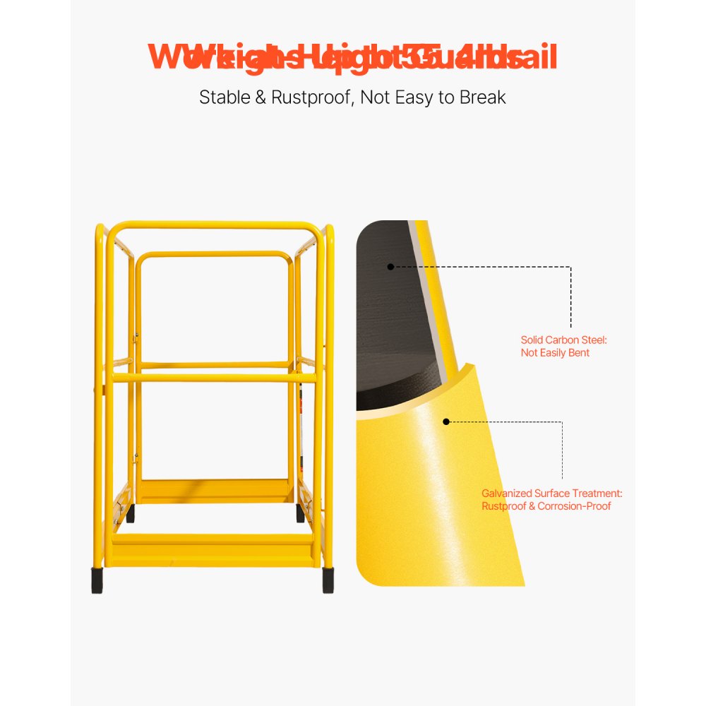 VEVOR Scaffold Guard Rail – 6ft, 44.5'' height, 55.4 lbs