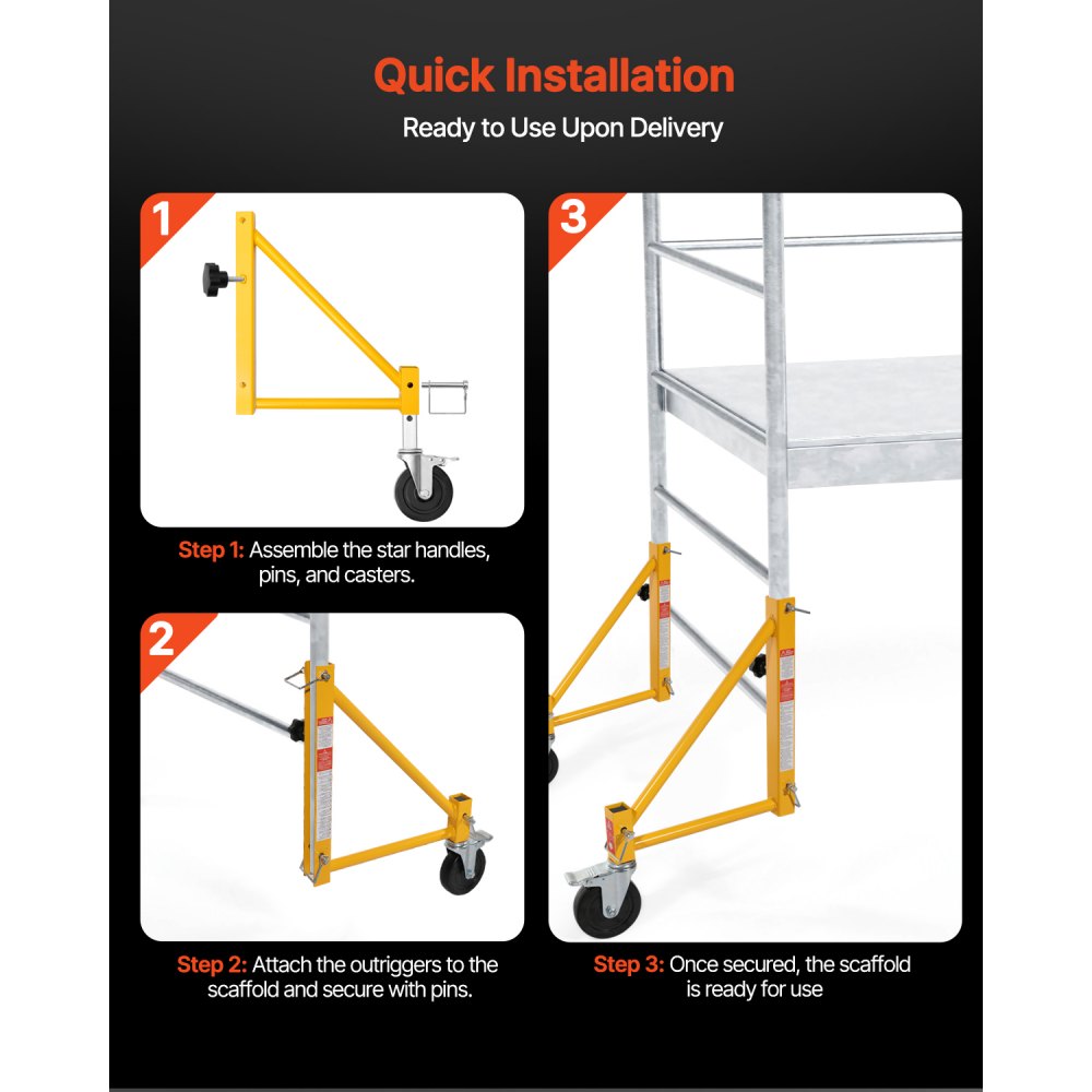 VEVOR 4-Pack Scaffold Outriggers, 1000 lbs Total Load Capacity Baker ...