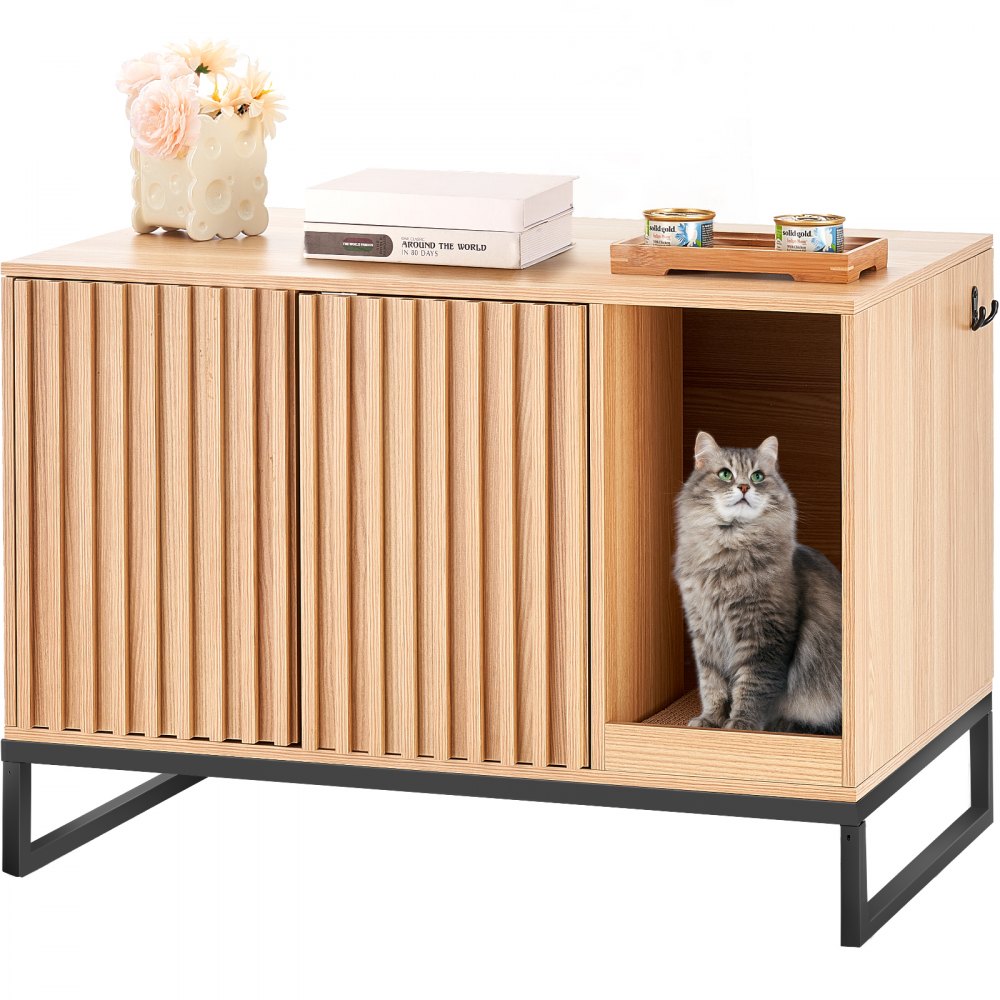 VEVOR Cat Litter Box Enclosure Hidden Litter Box Furniture 31.5"L x 20 ...