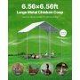 Metal Chicken Coop 6.56x6.56x6.56ft Walk-in Chicken Run with Cover ...