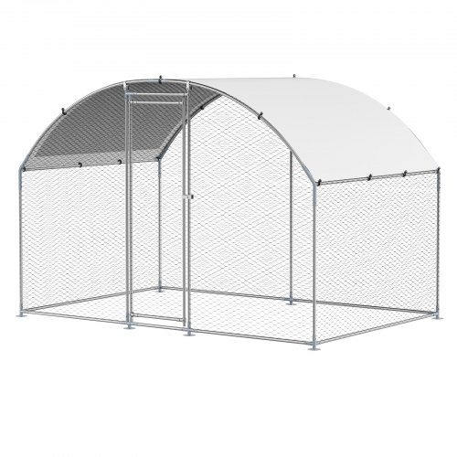 Metal Chicken Coop 9.8x6.5x6.5ft Walk-in Chicken Run with Cover Doom ...
