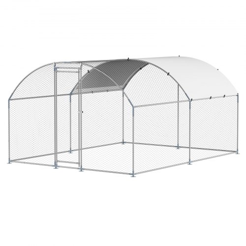 Metal Chicken Coop 9.8x13.1x6.5 ft Walk-in Chicken Run with Cover Doom ...