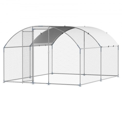 Metal Chicken Coop 9.8x13.1x6.5 ft Walk-in Chicken Run with Cover Doom ...