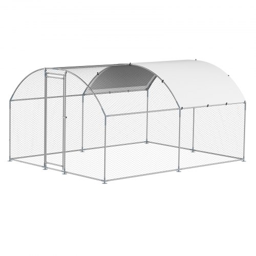 Metal Chicken Coop 9.8x13.1x6.5 ft Walk-in Chicken Run with Cover Doom ...