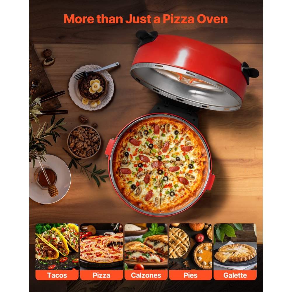 VEVOR Pizza Oven, 14 in Electric Pizza Maker, 1600W Electric Pizzas ...