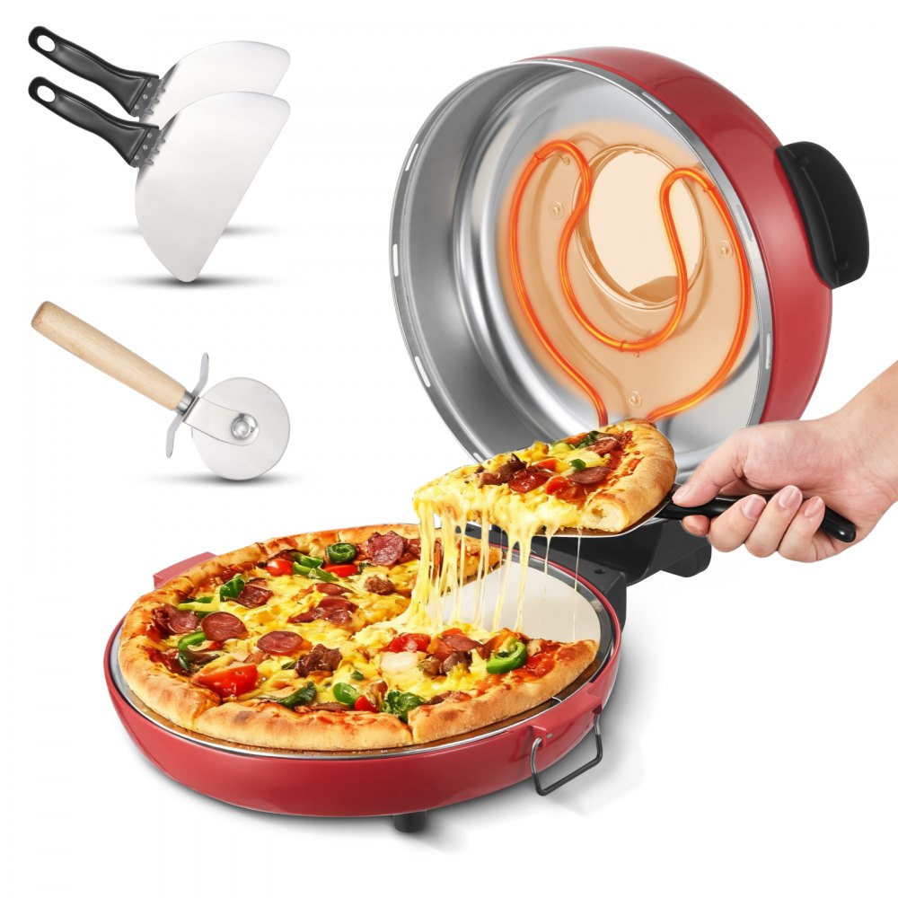 VEVOR Electric Oven Pizza Maker – 14 in, 1600W, 698°F, 8 Min