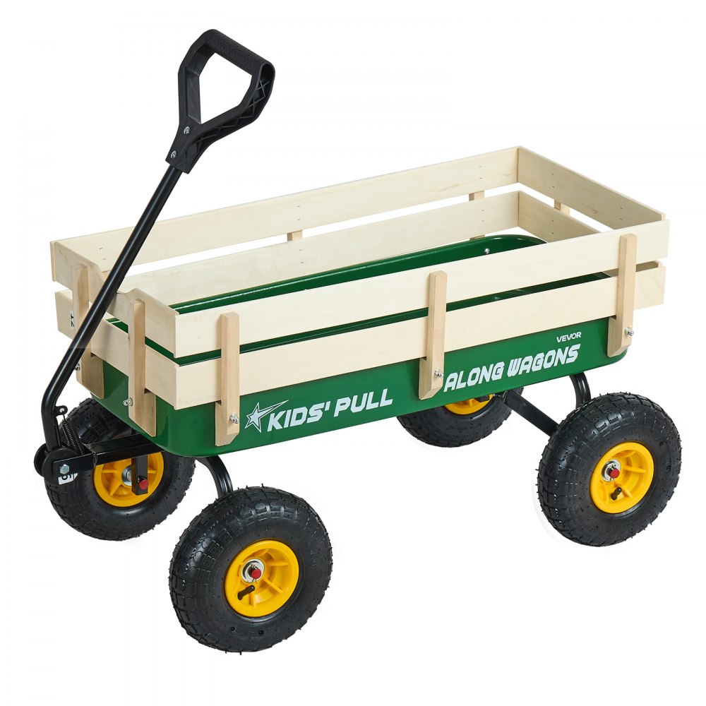 VEVOR Pull-Along Wagon for Kids, 101cm Toddler Wagons with Wooden ...