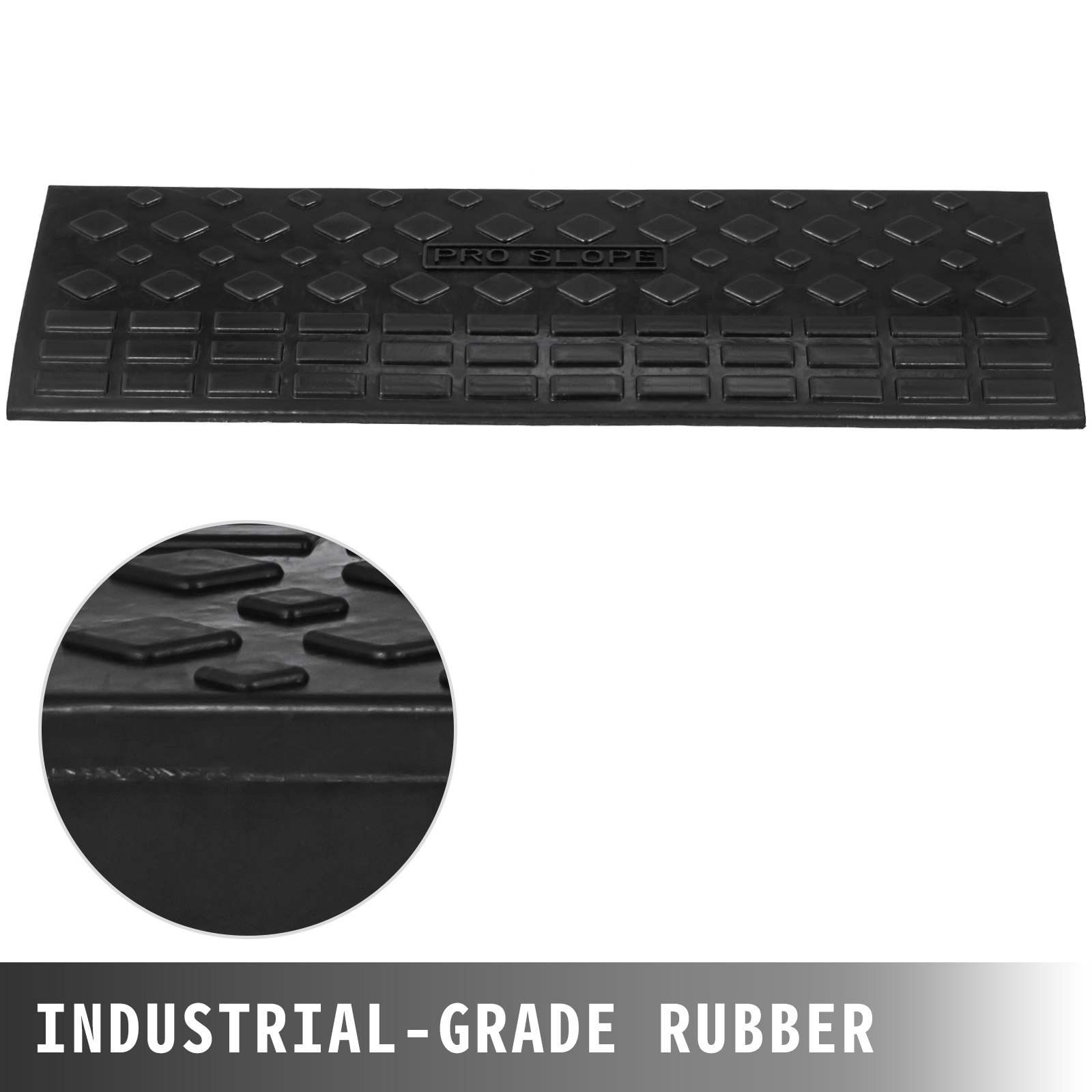 VEVOR Rubber Curb Ramp, 3.7" Rise Height Sidewalk Curb Ramp, 10" Width ...