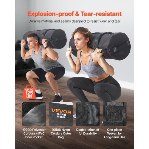 Workout Sandbag Heavy Duty Fitness Bag for CrossFit & Weight Training ...
