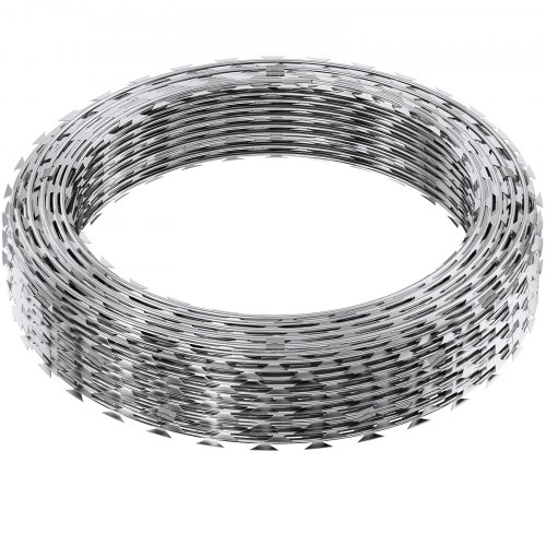 VEVOR Razor Wires, 147 ft Razor Barbed Wire, 3 Rolls Razor Wire Fencing ...