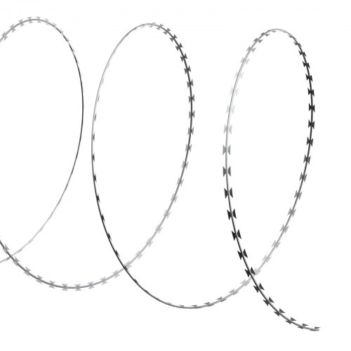VEVOR Razor Wires, 98 ft Razor Barbed Wire, 2 Rolls Razor Wire Fencing ...