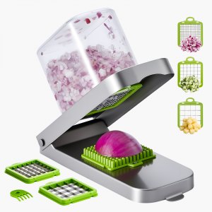 VEVOR Vegetable Cutter Chopper – 3 Blades, 1200mL, 420 Steel