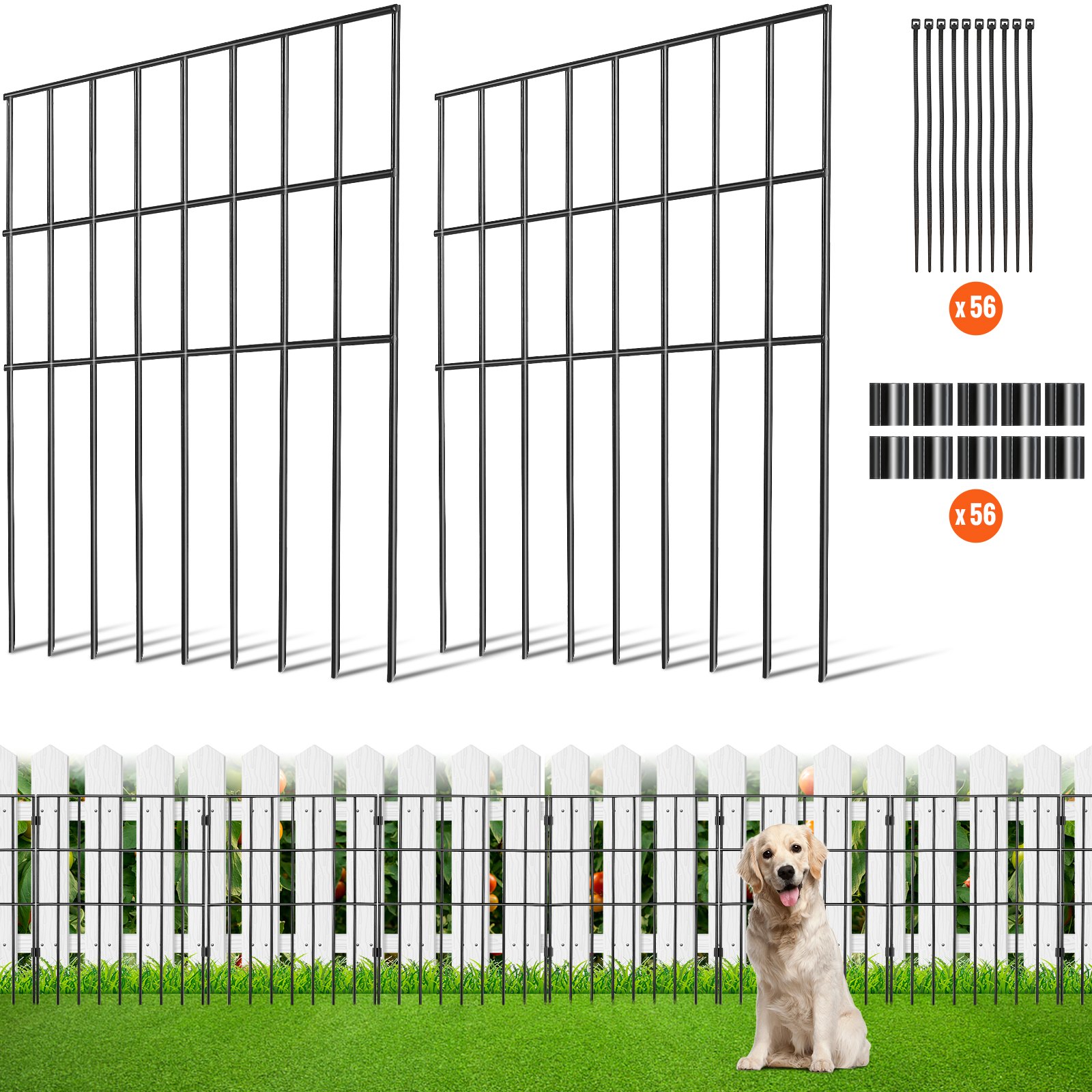 VEVOR VEVOR Garden Fence, No Dig Fence 44(H)x33(L)cm Animal Barrier ...