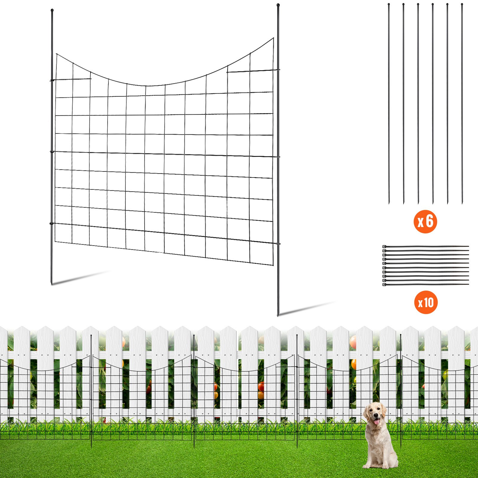 VEVOR VEVOR Garden Fence, No Dig Fence 75×93 cm Animal Barrier Fence ...