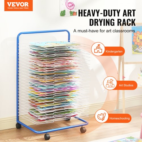 VEVOR Art Drying Rack 25 Removable Shelves Paint Drying Rack With 4 ...