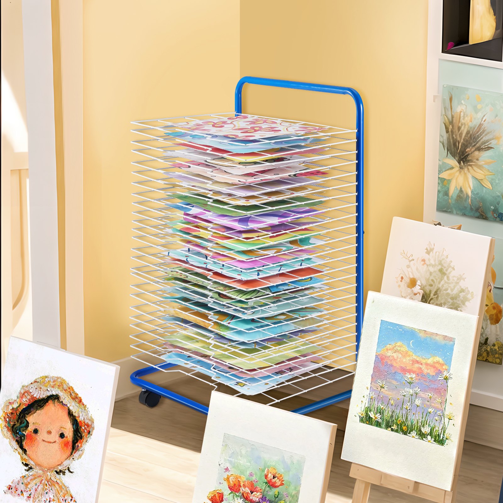 VEVOR Art Drying Rack – 25 Shelf, 23.75 x 17.5 x 38 inch