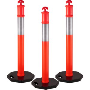 VEVOR Traffic Delineator Posts 44 Inch Height Channelizer Cones Orange ...
