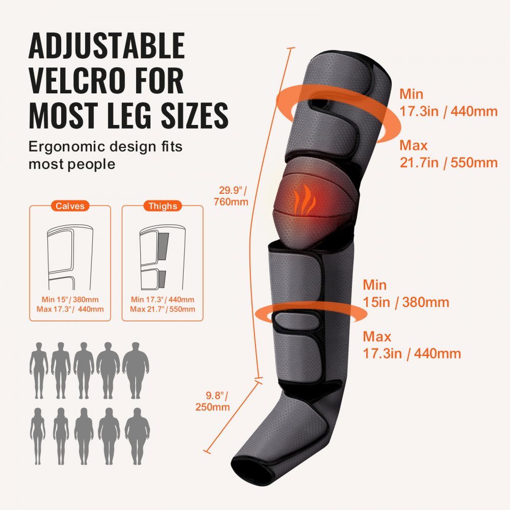 VEVOR Full Leg Massager, Air Compression Leg Massager for Foot Calf ...