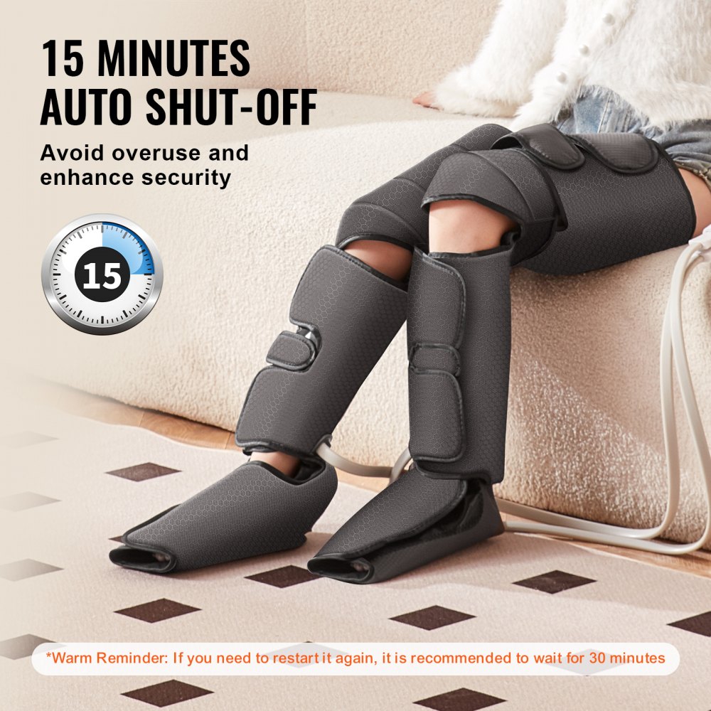 Vevor Full Leg Massager Air Compression Leg Massager For Foot Calf Thigh Knee 2 Knee Heating