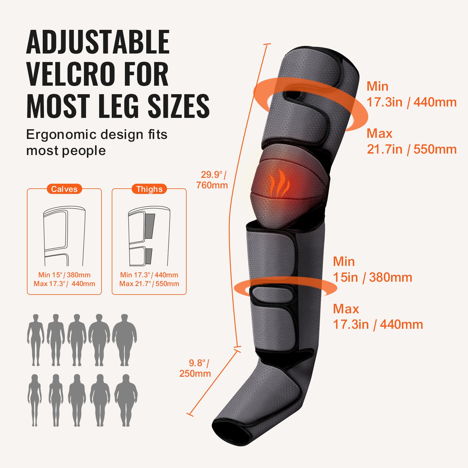 VEVOR Full Leg Massager, Air Compression Leg Massager for Foot Calf ...