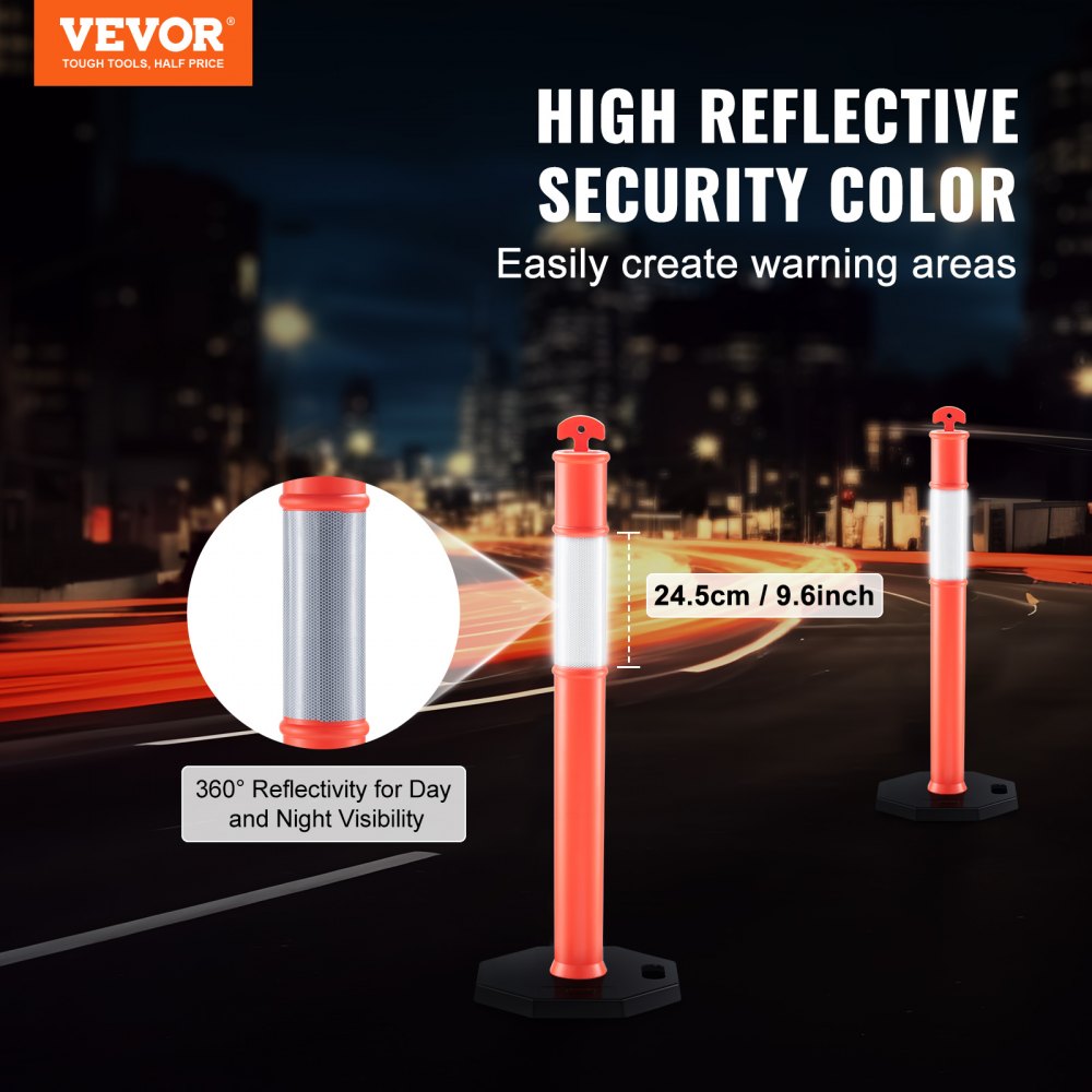 VEVOR Traffic Delineator Post Cones, 2 Pack, Traffic Safety Delineator ...
