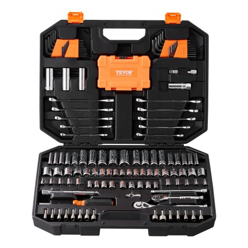 VEVOR Mechanics Tool Set and Socket Set, 1/4" and 3/8" Drive Deep and ...
