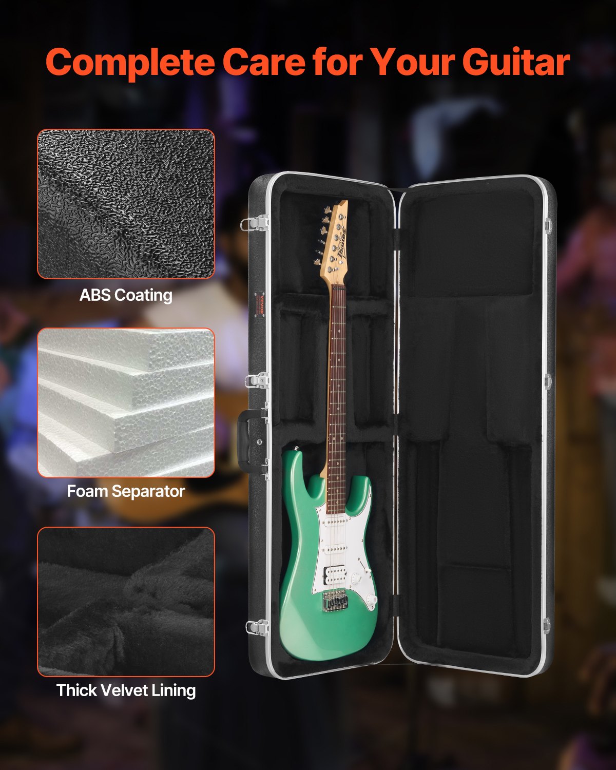 VEVOR Electric Guitar Hard Case – 41.34 in, Fit 39" Guitar
