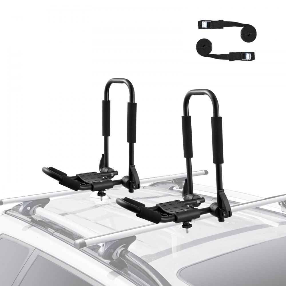 VEVOR Kayak Roof Rack 1 Pair J-Bar, Soft Roof Rack Quick Folding, Top ...
