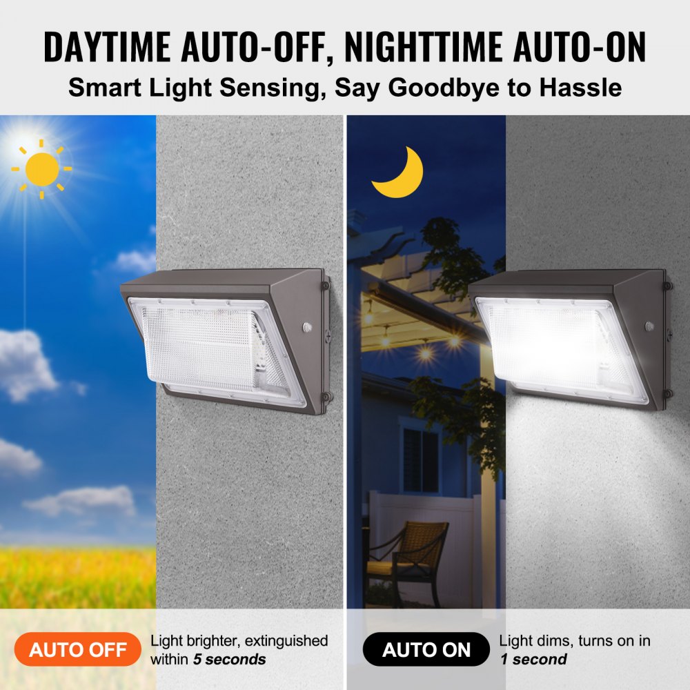 VEVOR 4PCs LED Wall Pack Lights, 120W 11000LM, 5000K Commercial Outdoor ...
