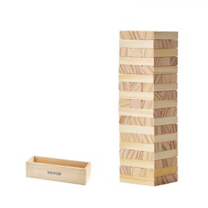 VEVOR Tumbling Timber Toy, 54 Blocks Tumble Tower Blocks Game, Pine ...