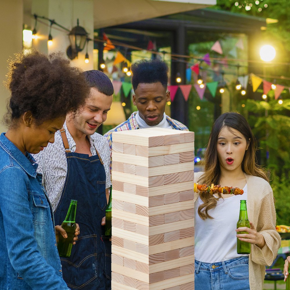 VEVOR Timber Tumbler Toy – 60 Block, Each 7.1" x 2.4" x 1.2"