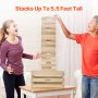 Tumbling Timber Toy 60 Blocks Giant Tumble Tower Blocks Game Pine Wood ...