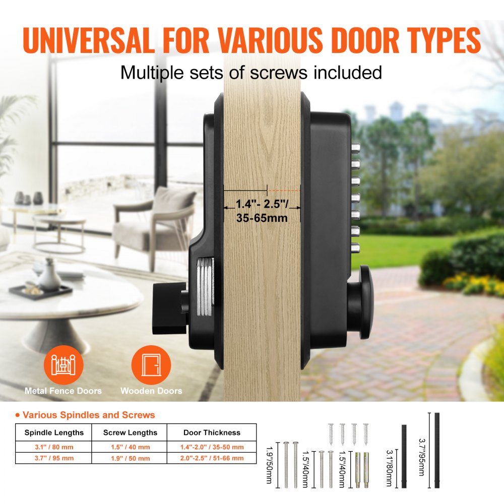 VEVOR Mechanical Keyless Entry Door Lock, 14 Digit Keypad, Water-proof ...