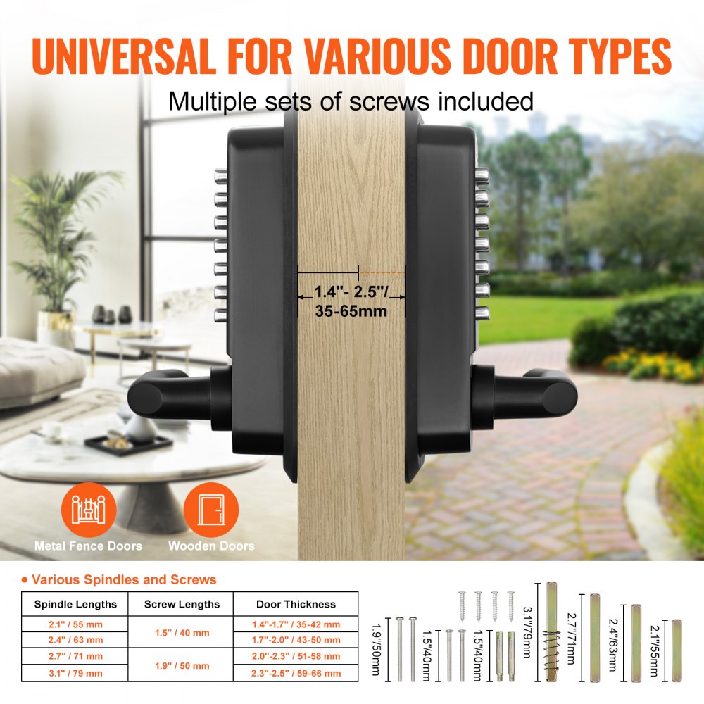 VEVOR Mechanical Keyless Entry Door Lock, 14 Digit Keypad, Water-proof ...