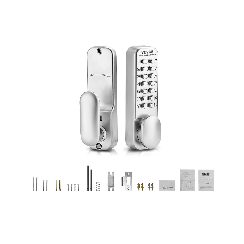 Mechanical Keyless Entry Door Lock 14 Key Mechanical Keypad Door Knob ...