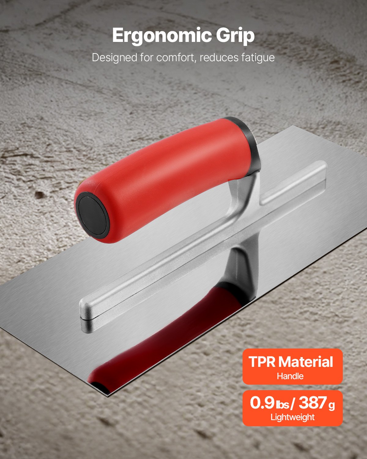 VEVOR Concrete Hand Tools – Stainless Steel Finishing Trowel