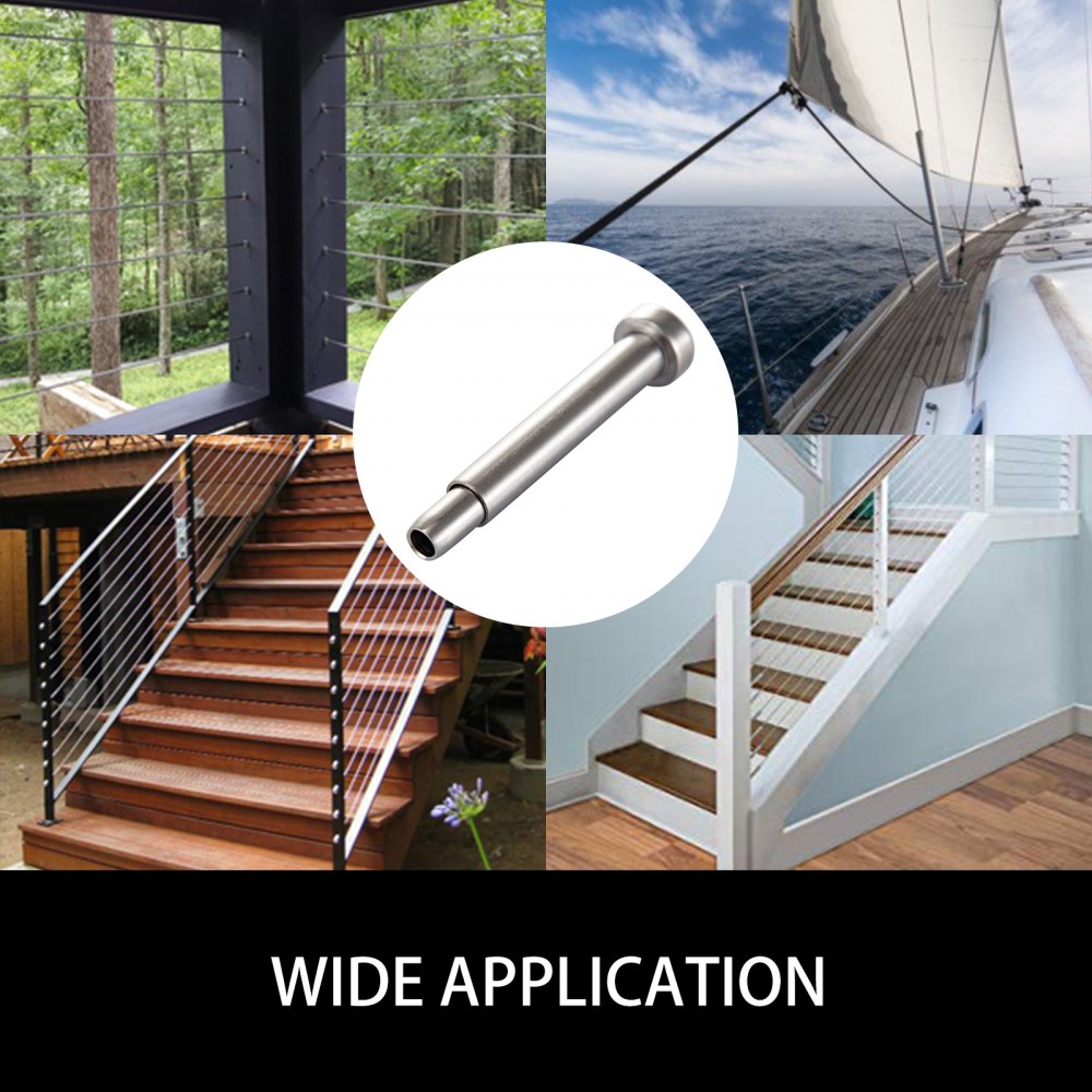 VEVOR Cable Railing Swage 3/16 Inch Stainless Steel Railing 104 Pack ...
