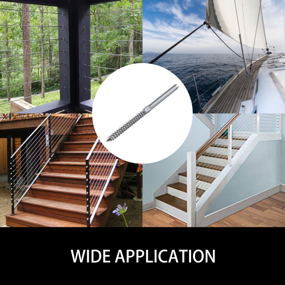 VEVOR 205 Pack Cable Railing Swage 3/16 Inch Stainless Steel Railing ...