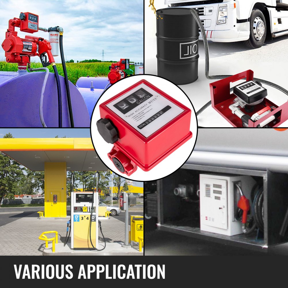 VEVOR Mechanical Fuel Meter 20 GPM Fuel Flow Meter 3-Digital Batch ...