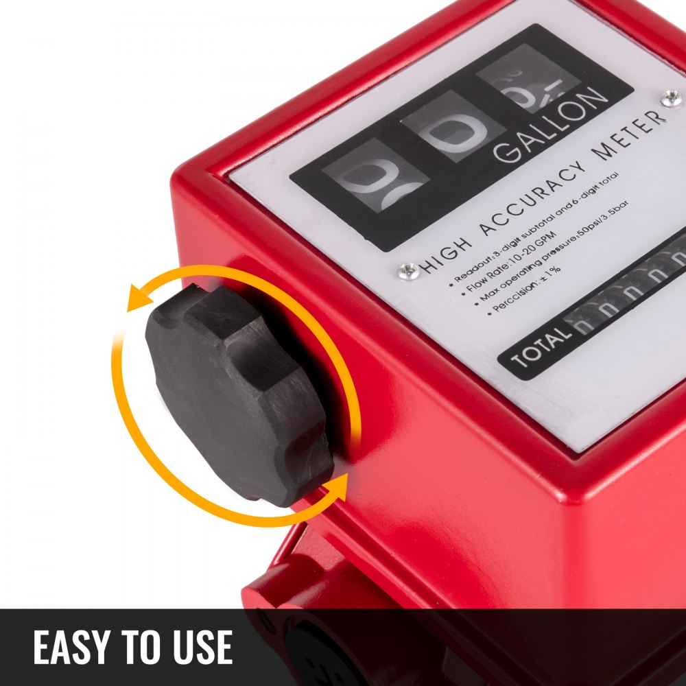VEVOR Mechanical Fuel Meter 20 GPM Fuel Flow Meter 3-Digital Batch ...