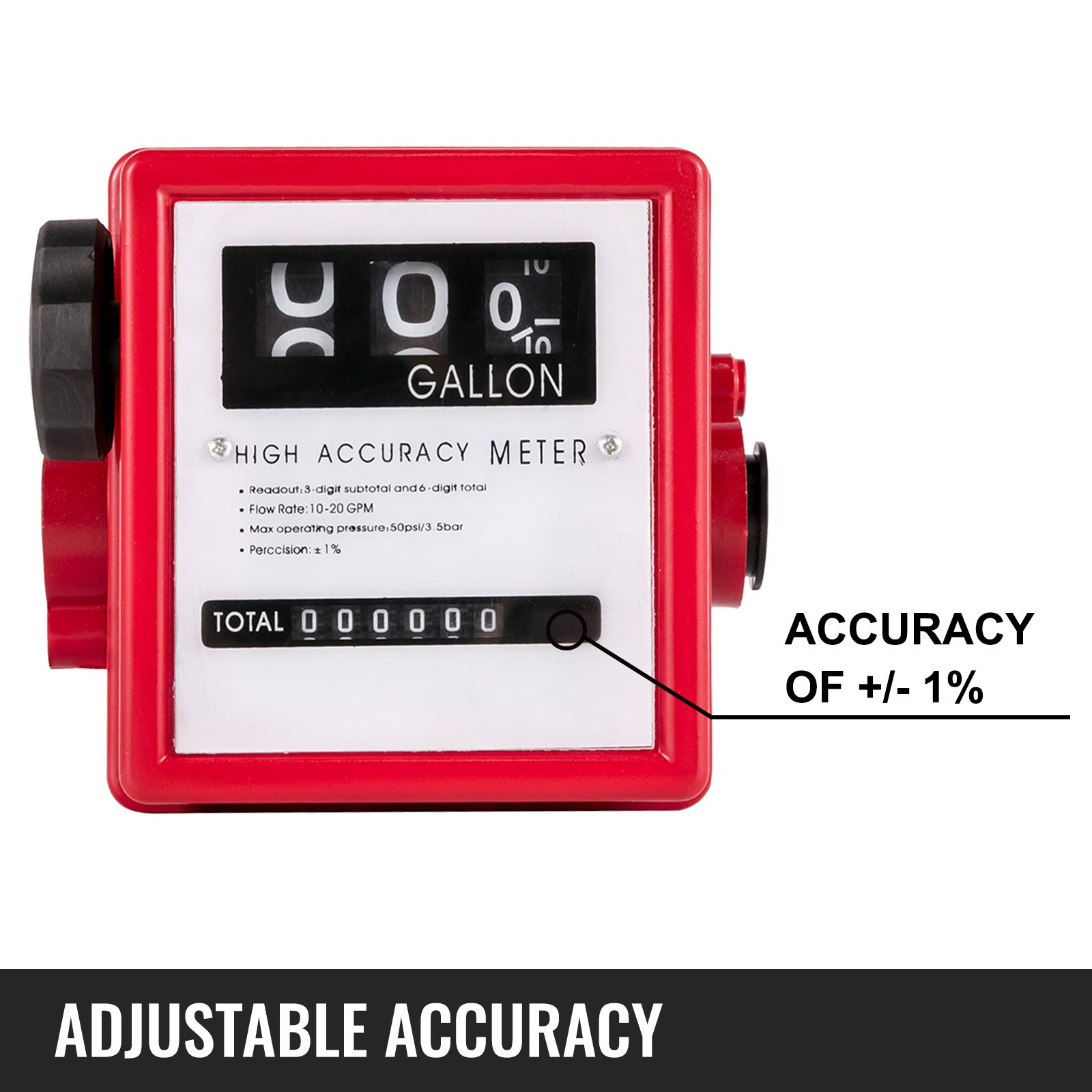 VEVOR Mechanical Fuel Meter 20 GPM Fuel Flow Meter 3-Digital Batch ...