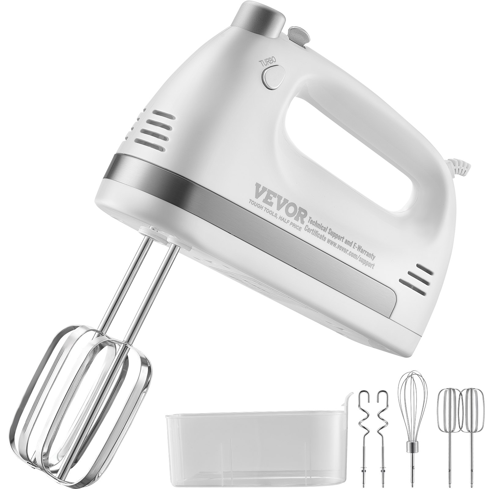 VEVOR Electric Hand Mixer, 5-Speed, 250 Watt Portable Electric Handheld ...