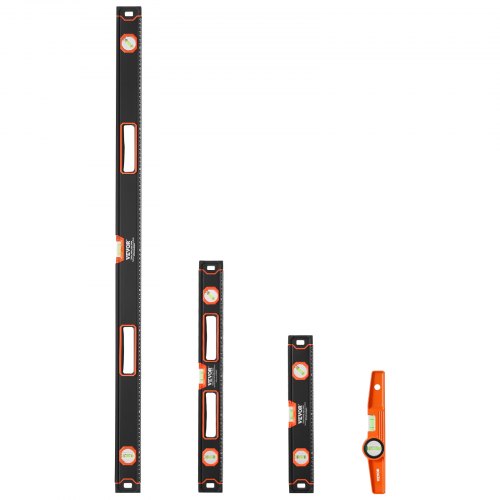VEVOR 4-Piece Torpedo Level, 48/24/16/10 Inch Box Levels Set ...