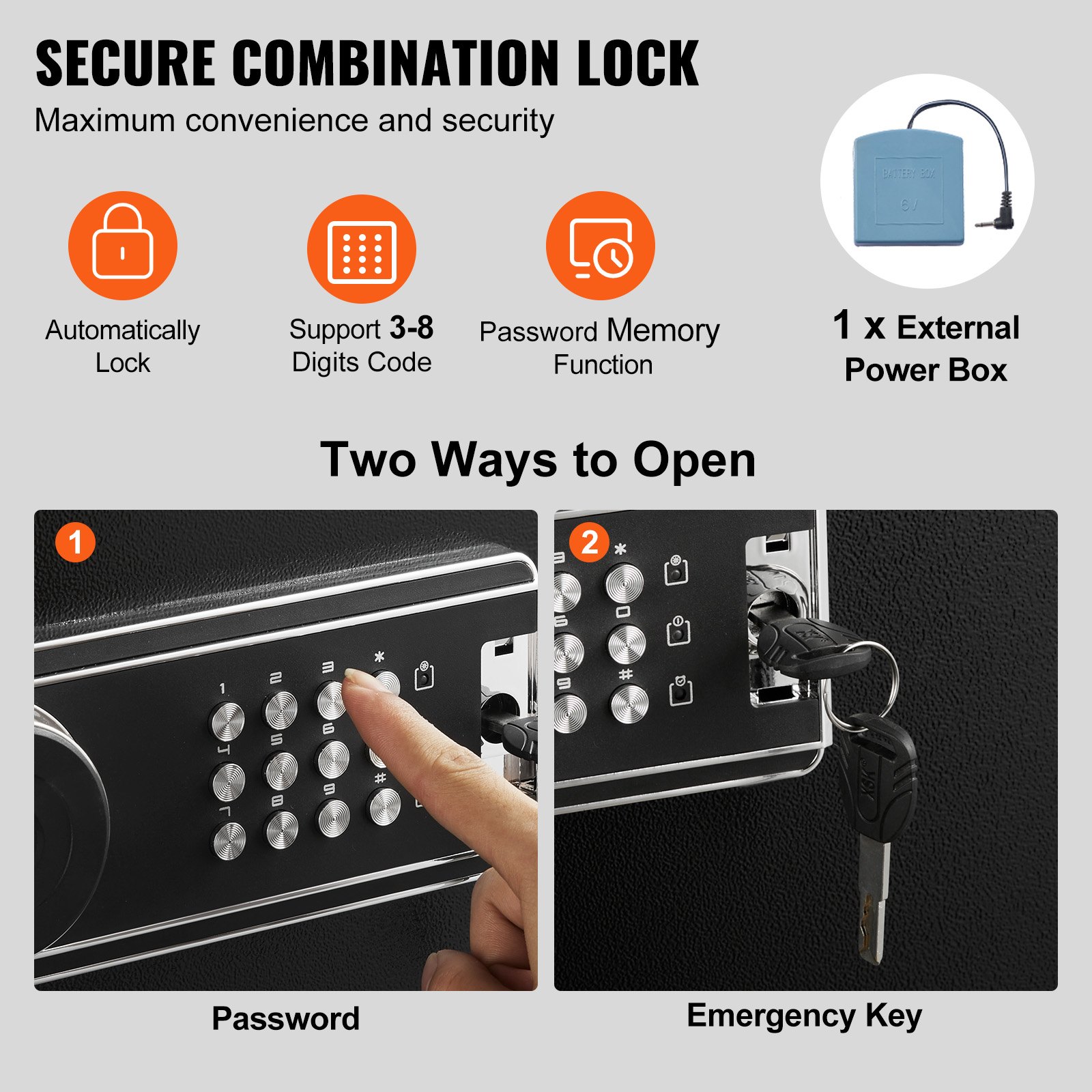 VEVOR 8-10 Rifles Gun Safe, Rifle Safe with Lock & Digital Keypad ...